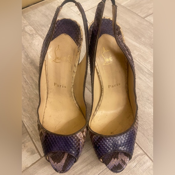 Christian Louboutin | Shoes | Christian Louboutin Python Lady Peep ...